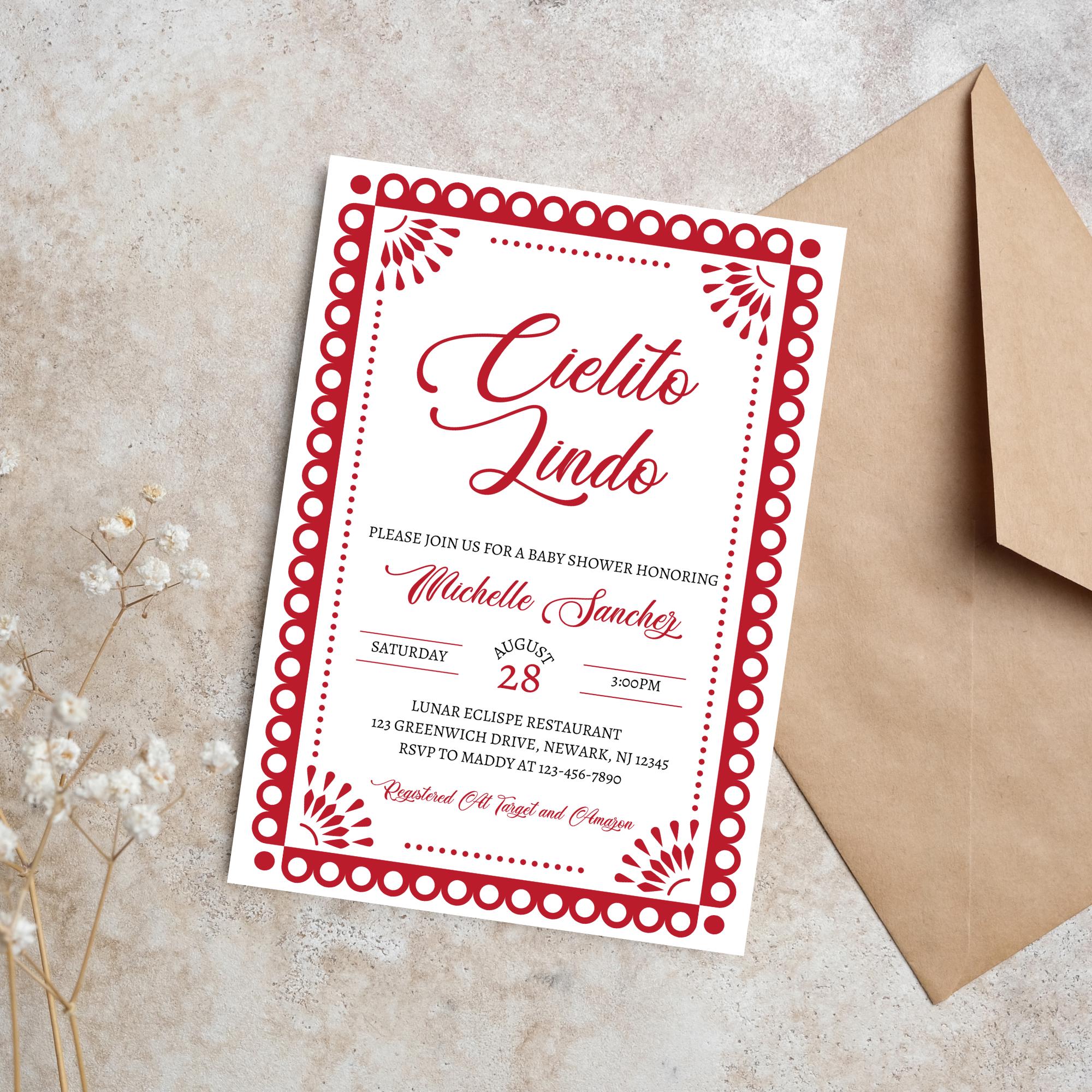 Cielito Lindo Baby Shower Invitation, Mexican Talavera Theme Baby ...