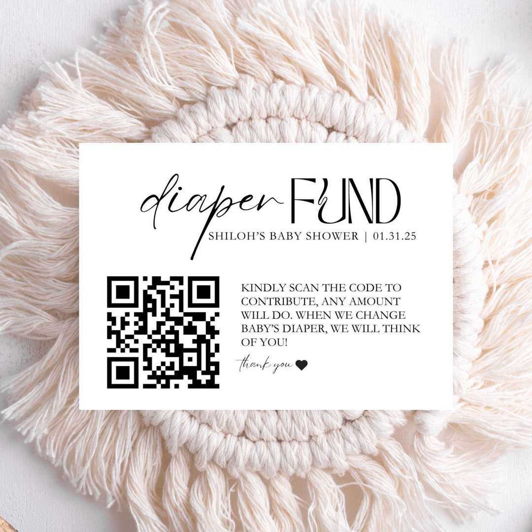 Diaper Fund Baby Shower Card , Collection Fund for Diapers, Diaper Fund ...