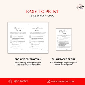 Baby Shower Feud, Guess the Top Five Answers on the Board, Baby Shower ...