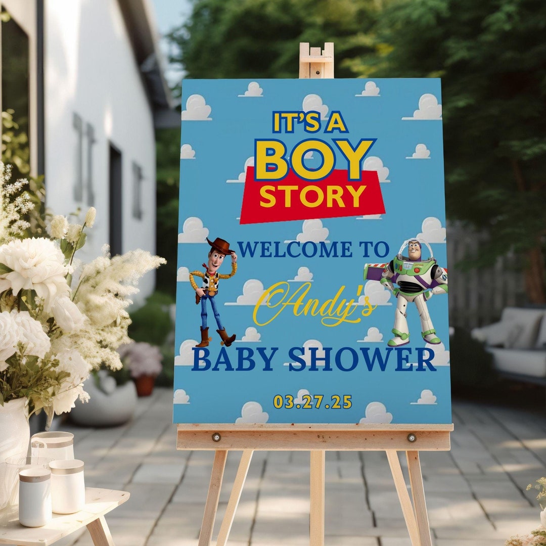 Boy Story Toy Story Baby Shower Welcome Sign, It's A Boy Story Theme ...
