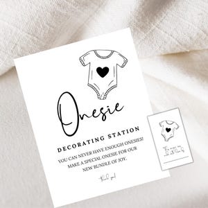 Onesie Station Sign, Decorate a Onesie Baby Shower Activity, Onesie ...