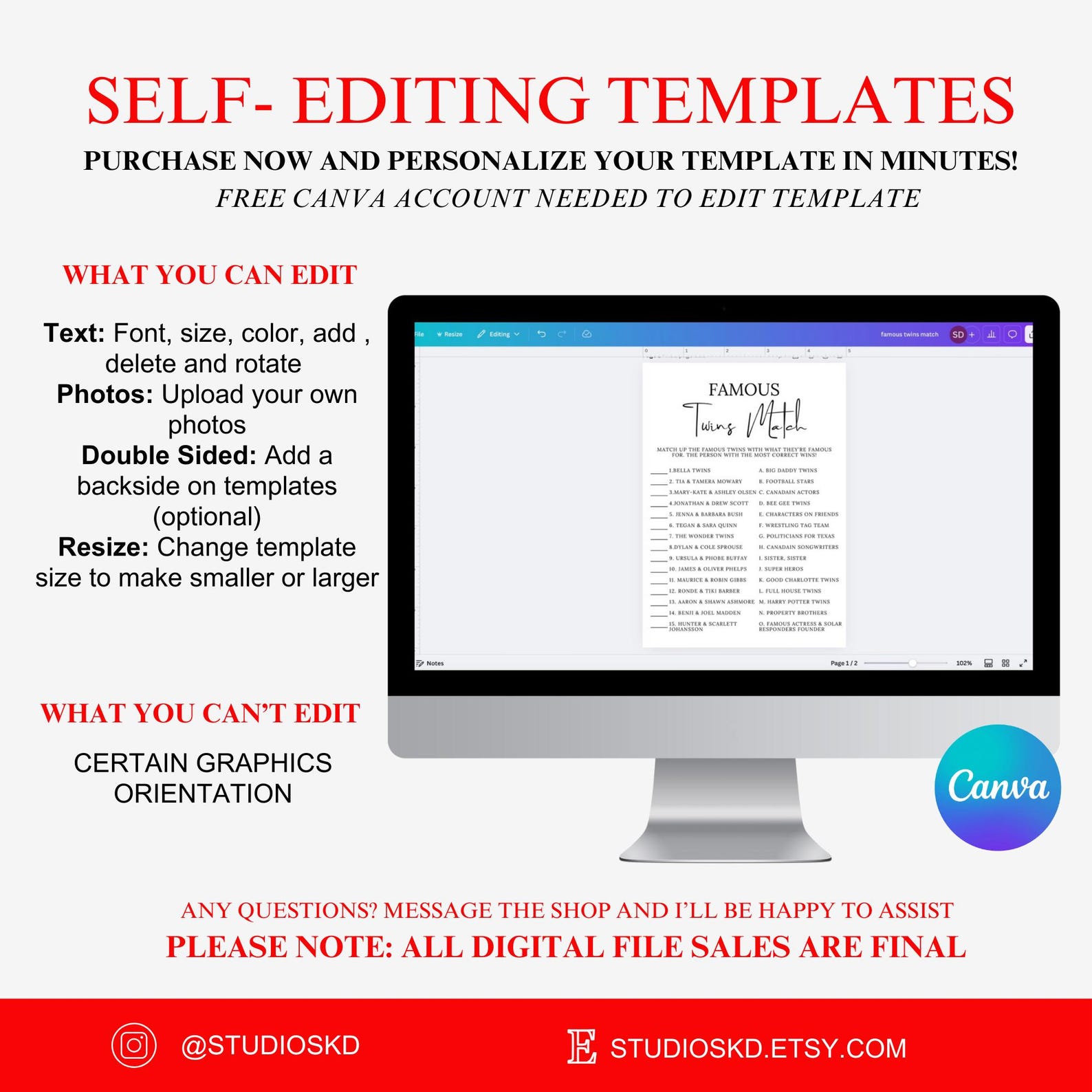 Famous Twins Match Baby Shower Game, Twins Match Game Card, Twin Baby ...