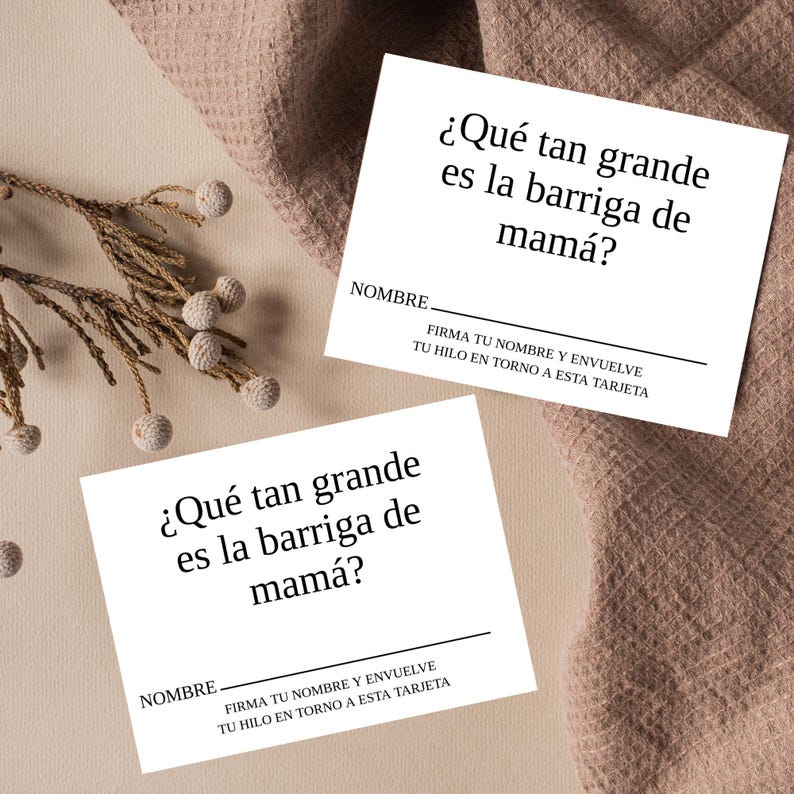 How Big is Mommy's Belly Baby Shower Game Card, qué Tan Grande Es La ...