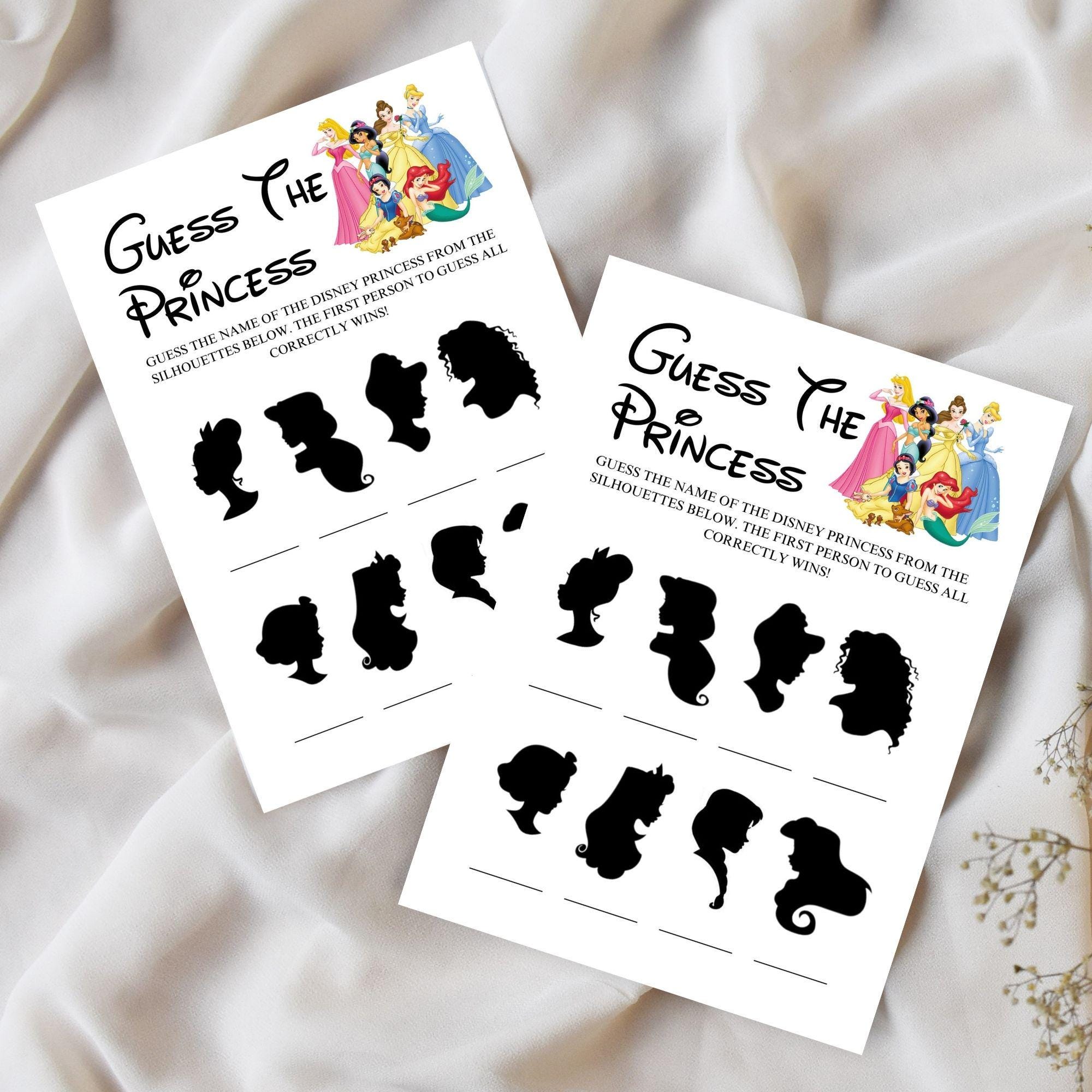 Guess the Princess Game, Printable Baby Shower Games, Fairytale ...