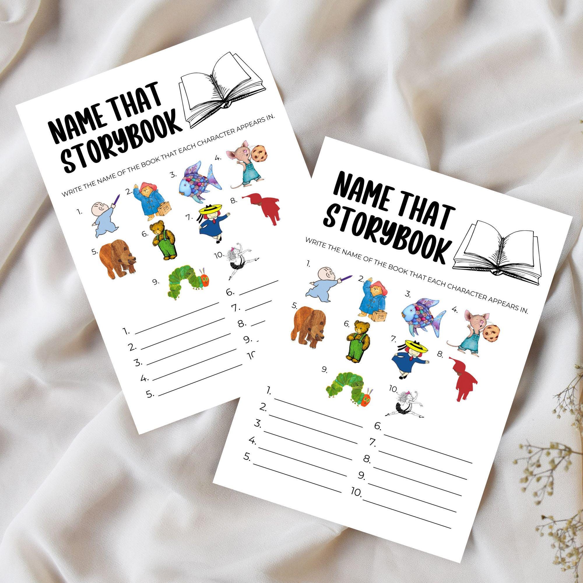 Name That Storybook Baby Shower Game, Guess the Storybook Titles Game ...