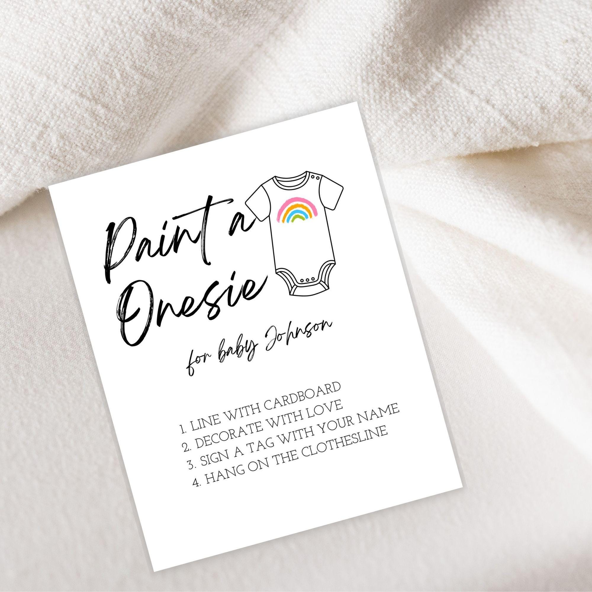 Onesie Making Station Baby Shower Sign, Paint a Onesie Baby Shower ...