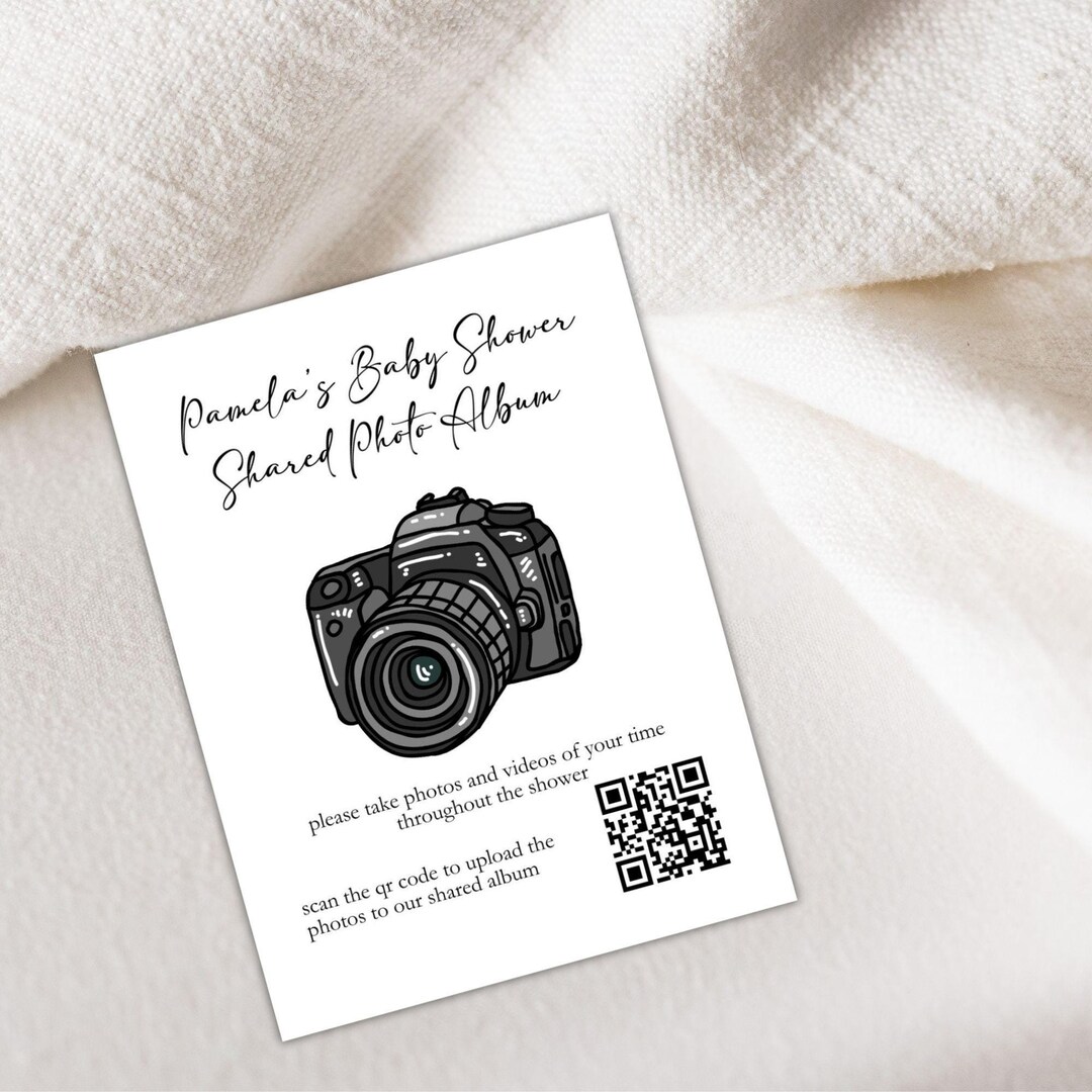 Baby Shower QR Code Scan to Upload Photos Card, Upload Photos With QR ...