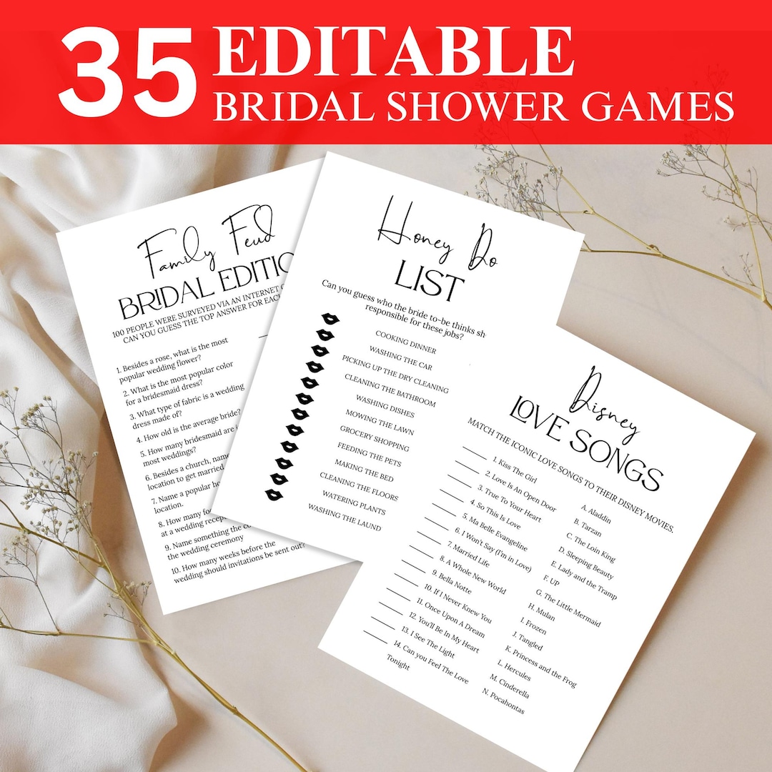 Printable Bridal Shower Games, Bride to Be Party Games Bundle, Editable ...