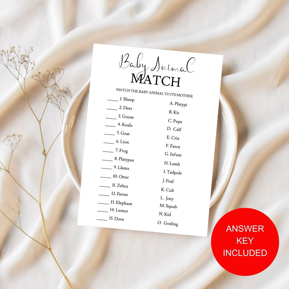 Baby Animal Matching Game, Match the Baby Animal to Its Mother , Baby ...