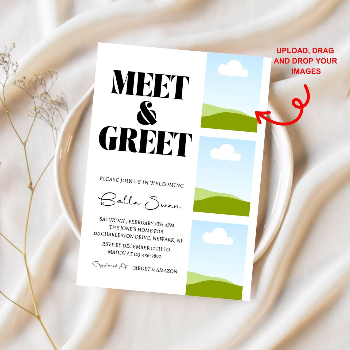 Baby Meet and Greet Invitation, Sip and See, Baby Announcement, Baby ...
