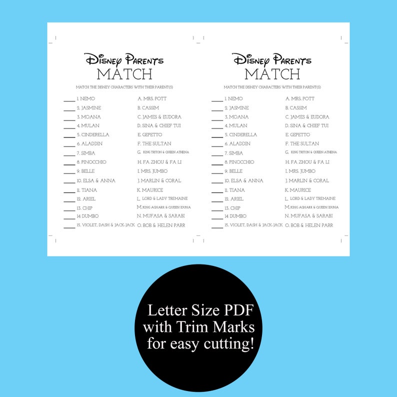 Parents Matching Baby Shower Game Card Match the Parents to - Etsy UK