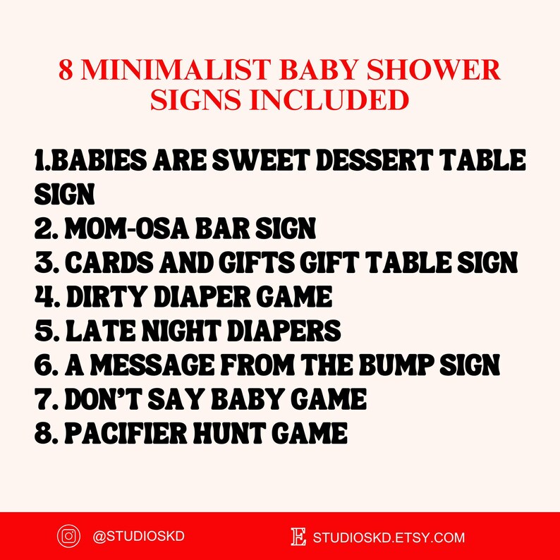 Editable Baby Shower Signs, Minimalist Party Games and Table Signs ...