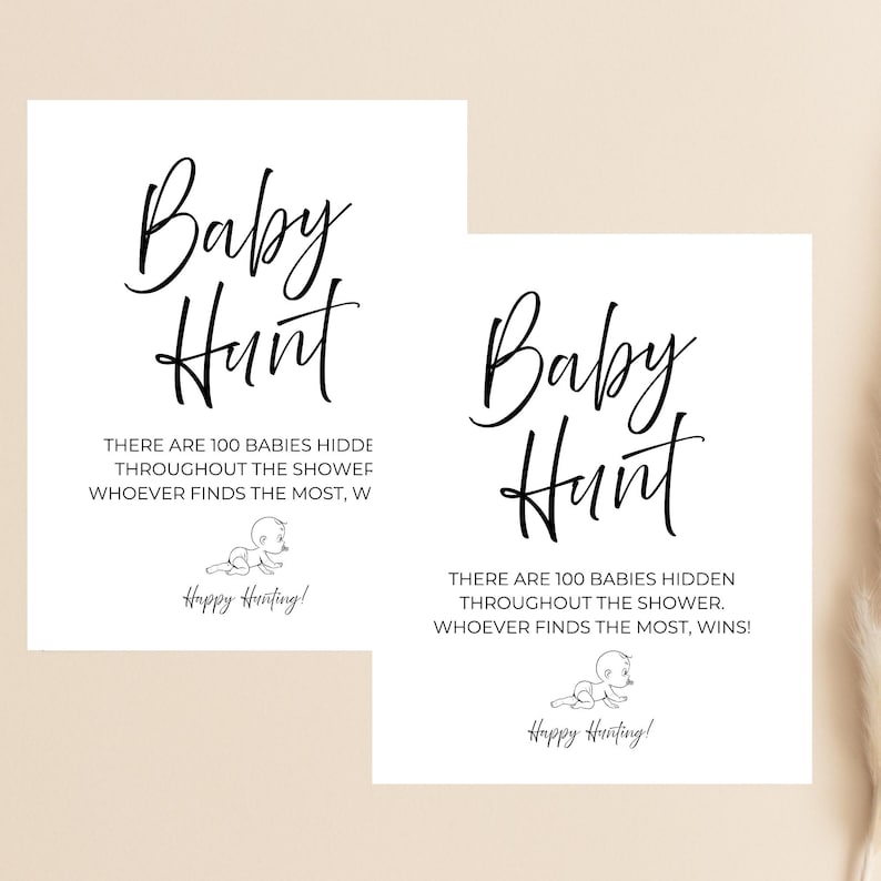 Baby Hunt Baby Shower Game, Who's Watching the Baby, Find the Most ...