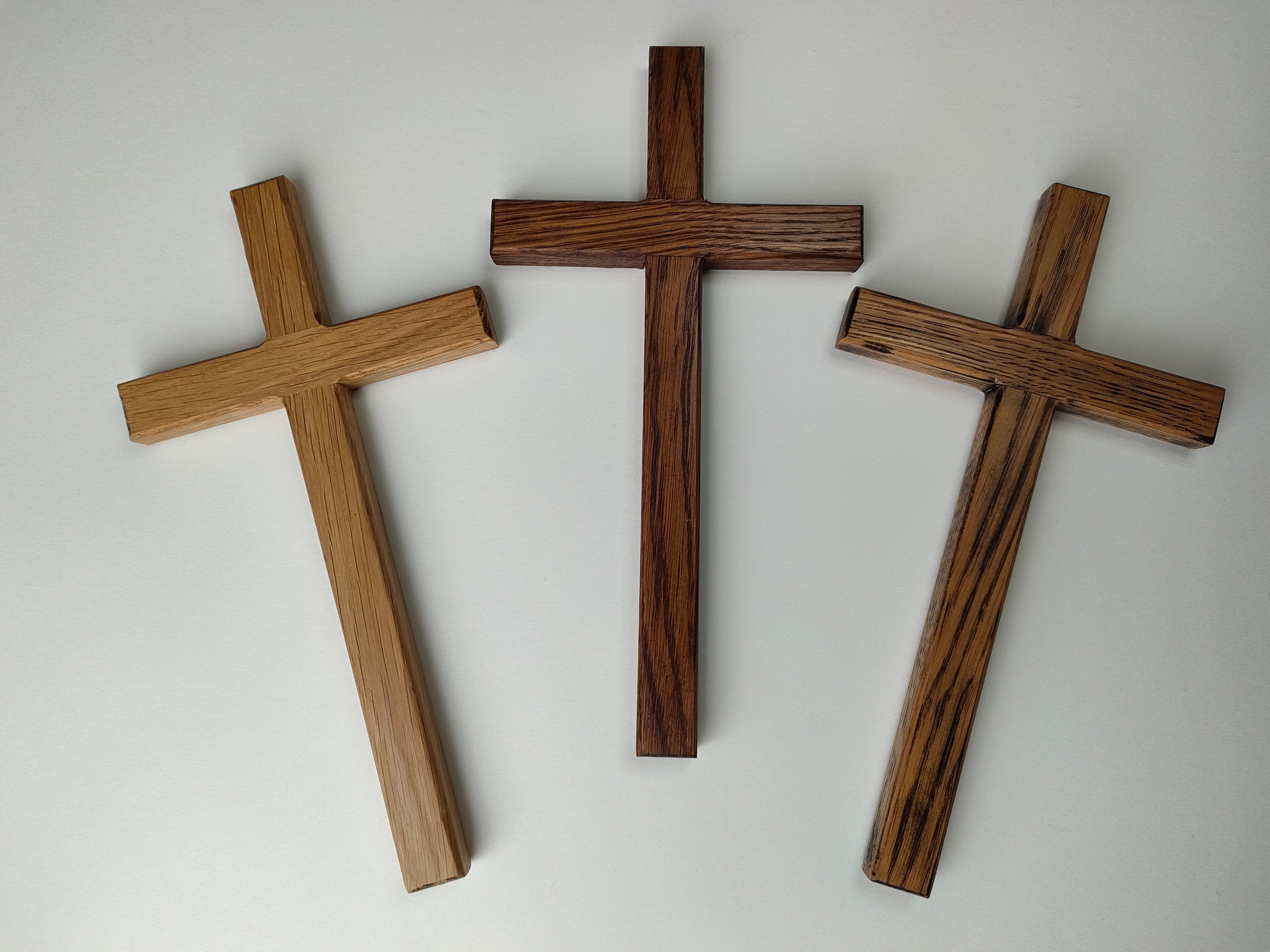 30cm Wooden Cross Solid Oak Cross Wall Cross Memorial Cross Handmade ...