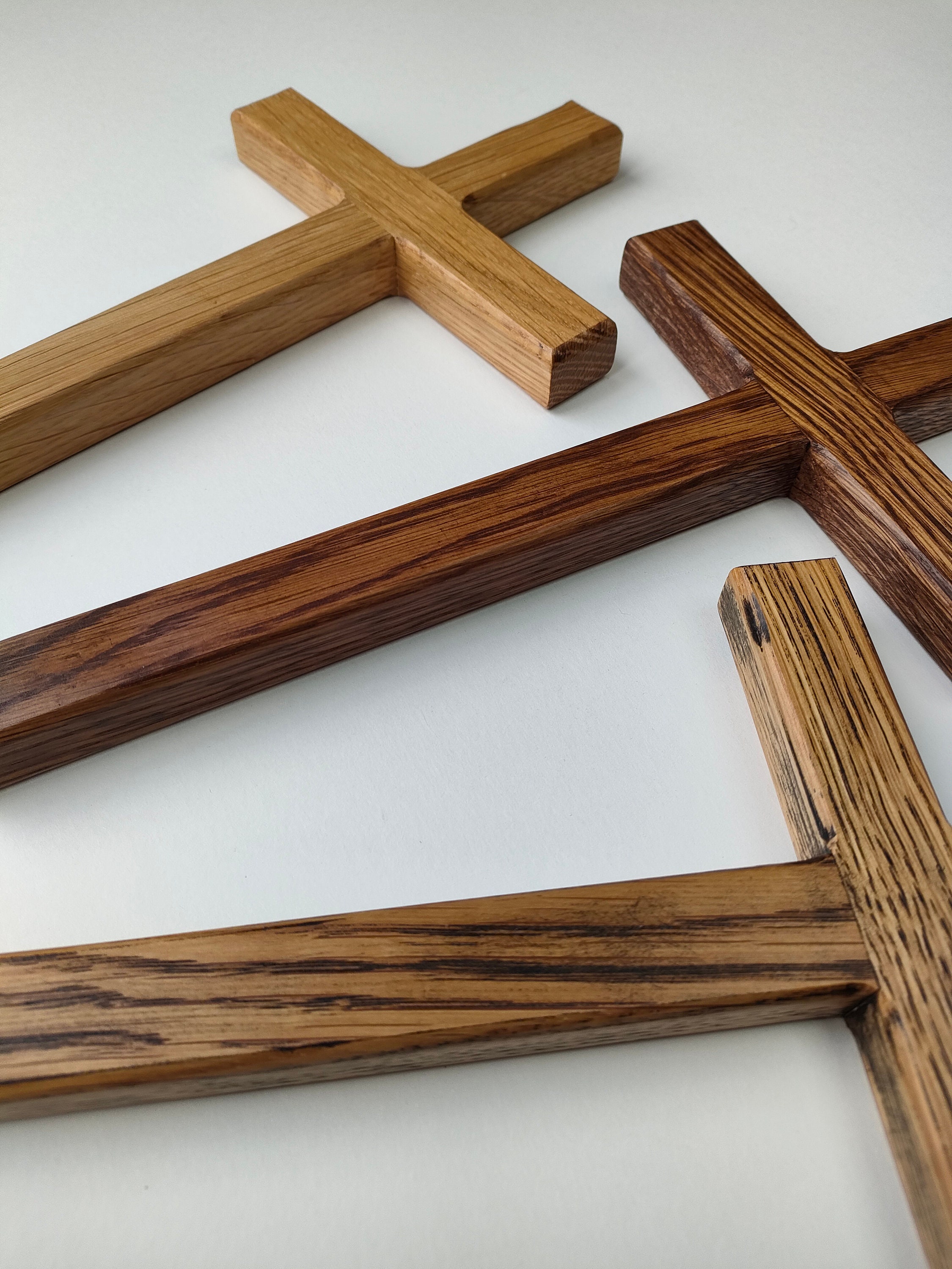 20cm Wooden Cross - Oak Cross - Solid Oak - Wall Cross - Memorial Cross ...