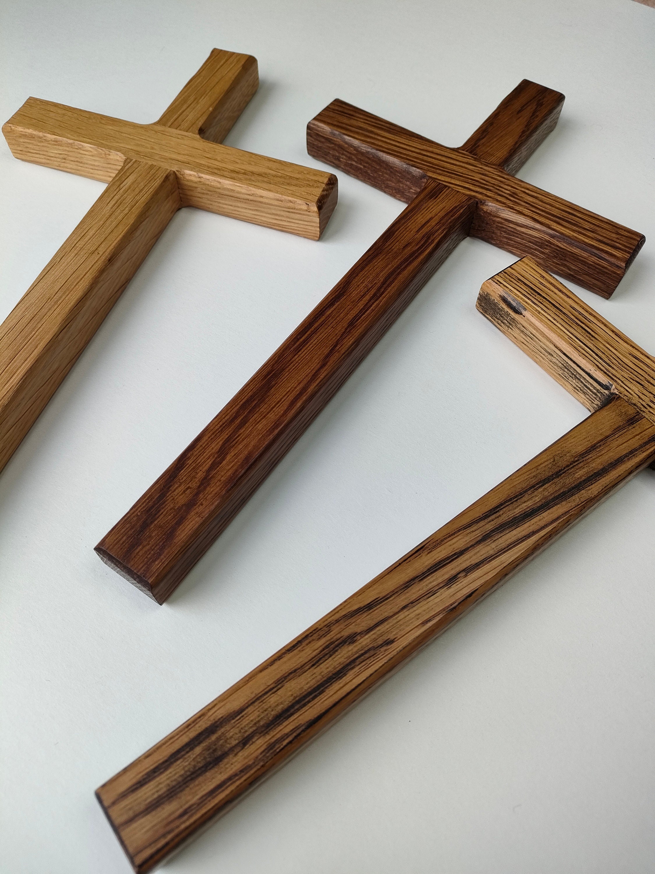 20cm Wooden Cross - Oak Cross - Solid Oak - Wall Cross - Memorial Cross ...