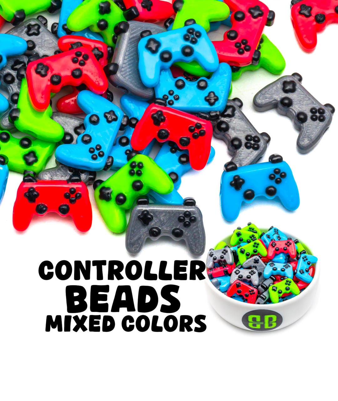Modern Video Game Controller Kandi Beads | Colorful Gamer Charms - Etsy