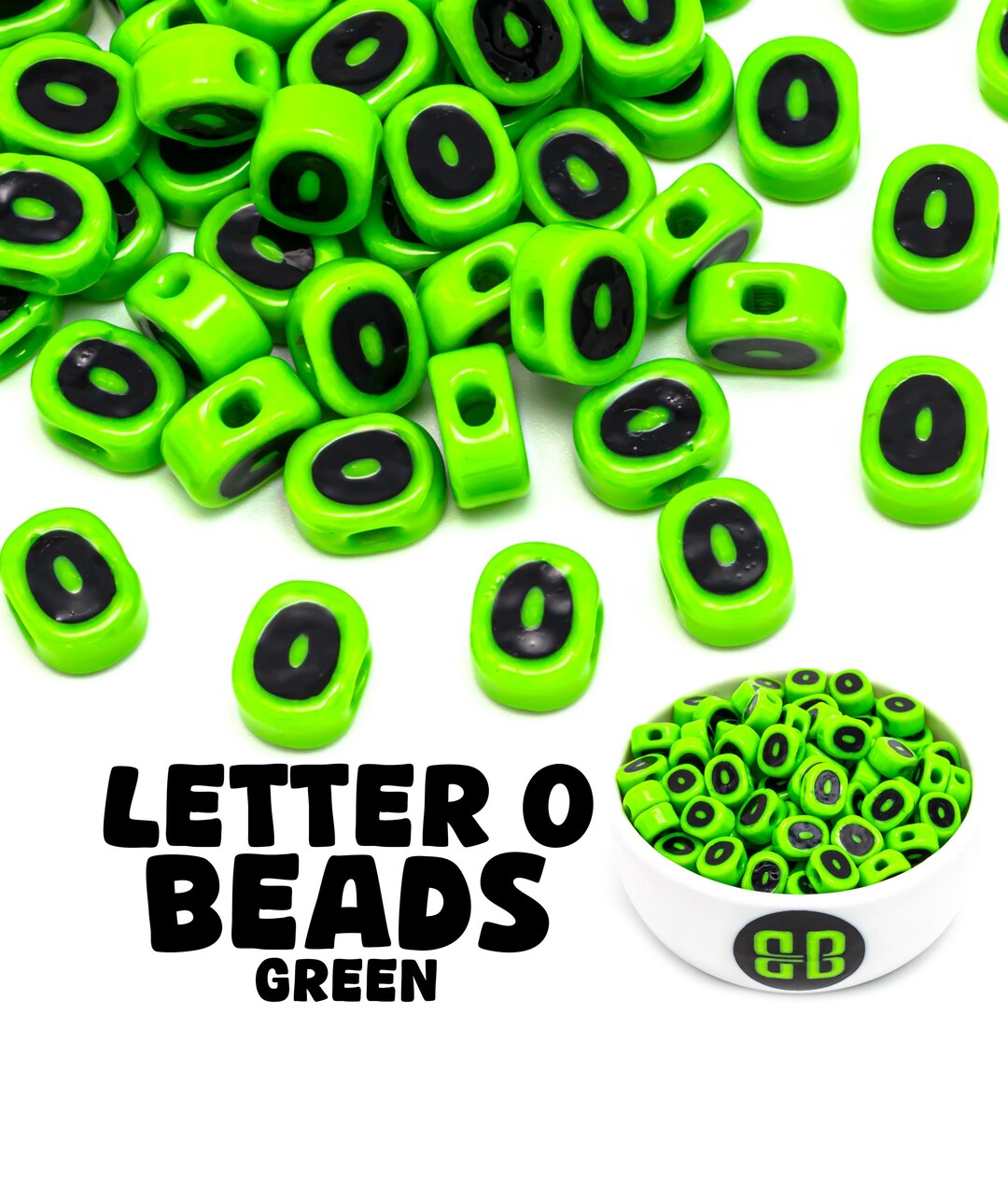 Letter O Beads | 3D Printed Colorful Alphabet Beads | Individual Vowel ...