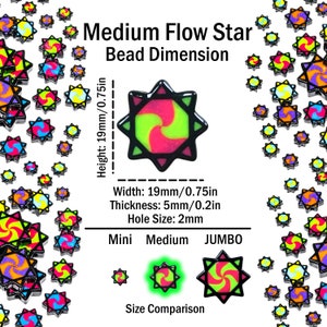 Flowstar Kandi Beads | Packs of 4, 12, 24, or 36 Beads. Rave Charms in ...
