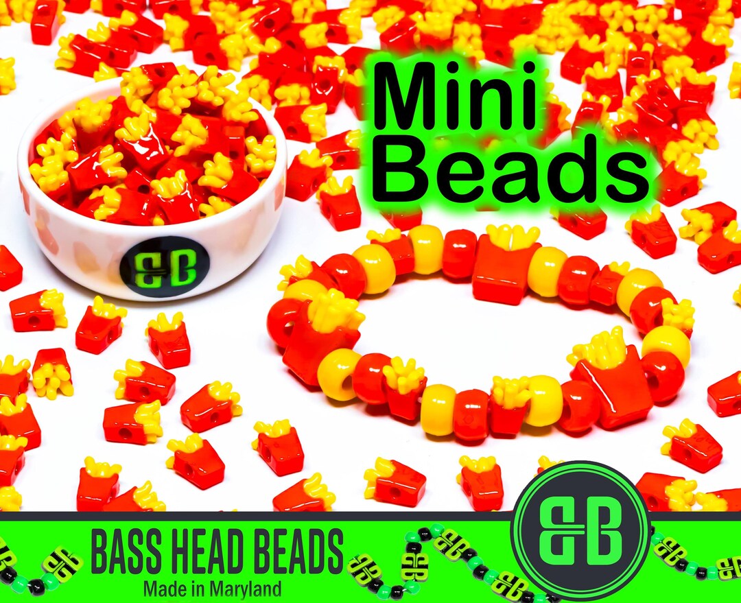 Mini French Fry Kandi Beads | Rave Music Festival Charms - Etsy