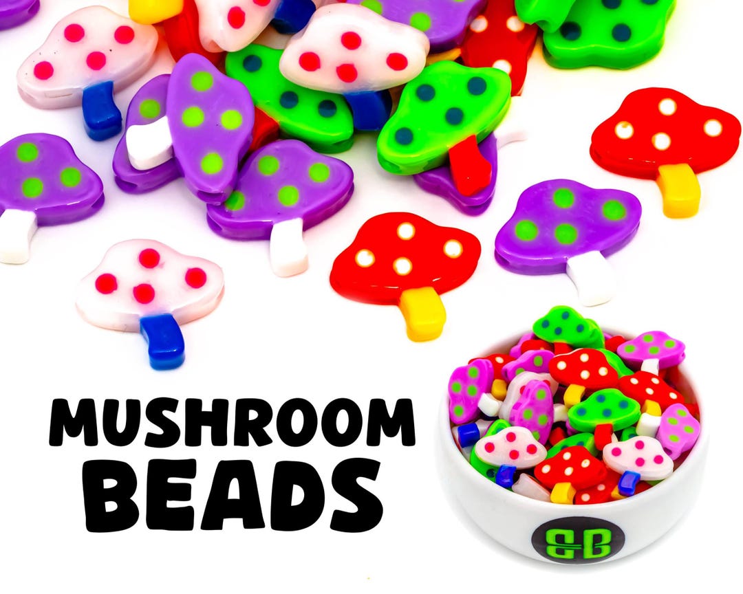 Trippy Mushroom Kandi Beads | Rave Jewelry Supplies - Etsy