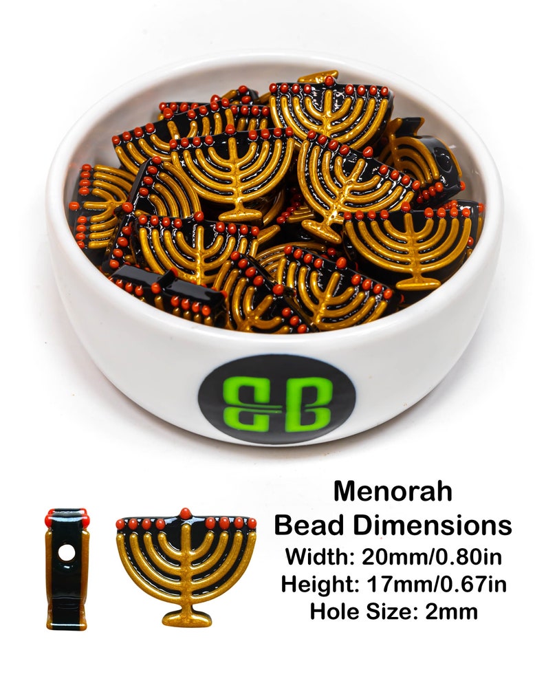 Menorah Kandi Beads | Glossy Plastic Rave Charms - Etsy