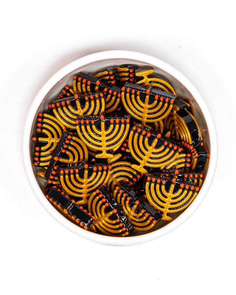 Menorah Kandi Beads | Glossy Plastic Rave Charms - Etsy