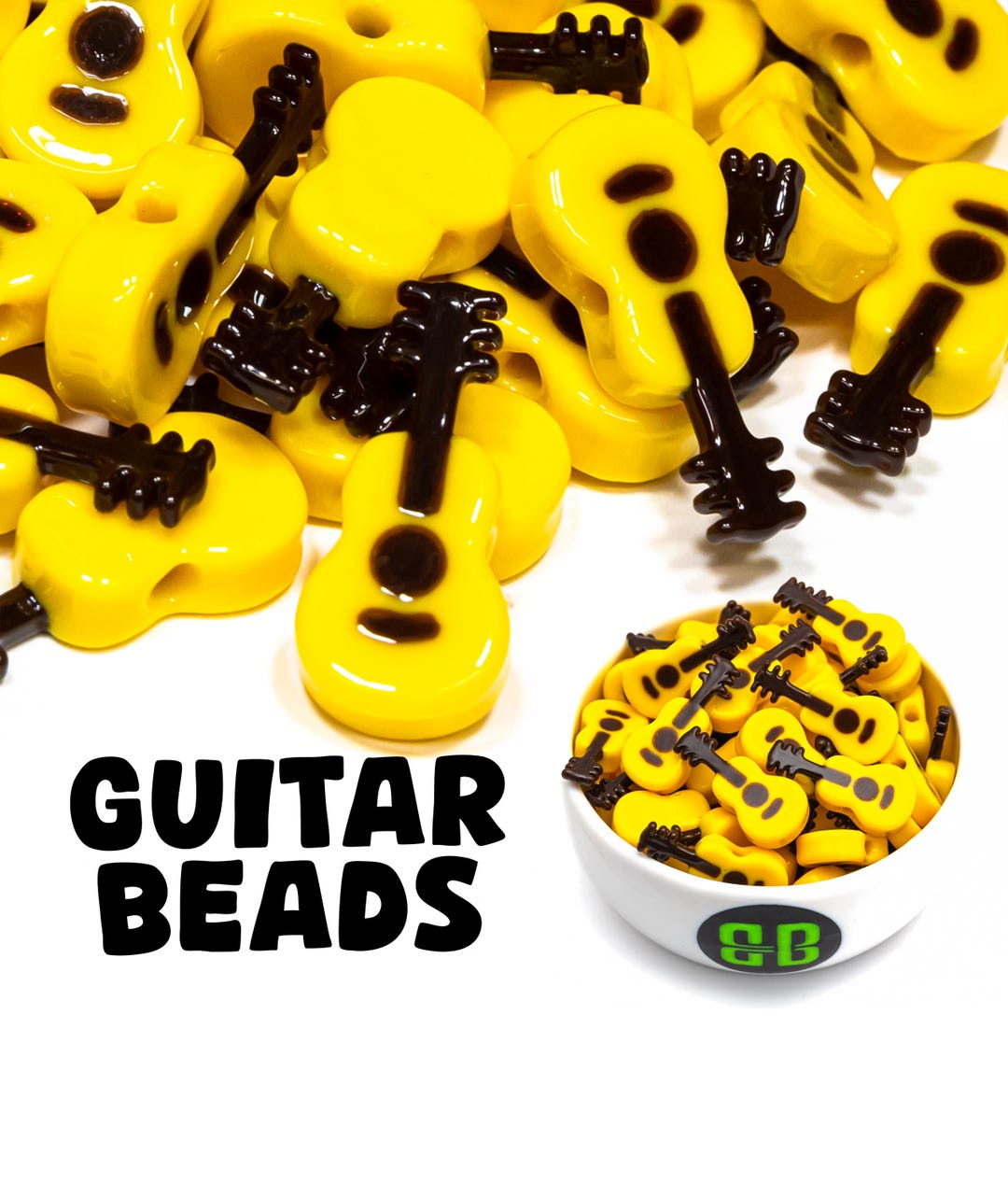 Acoustic Guitar Kandi Beads | Glossy Plastic Charms - Etsy
