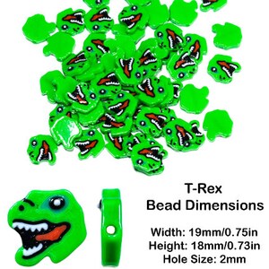 T-rex Dinosaur Kandi Beads | Choose From Blue, Pink, Purple, Gold ...