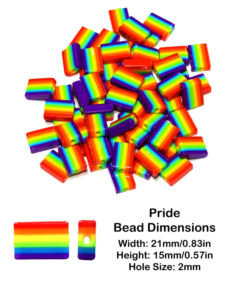 Rainbow Pride Kandi Beads Packs of 10 20 30 or 50 Beads. - Etsy