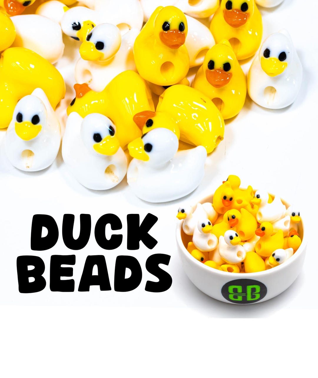 Rubber Ducky Kandi Beads | Packs of 4, 12, 24, or 36 Beads. Music ...