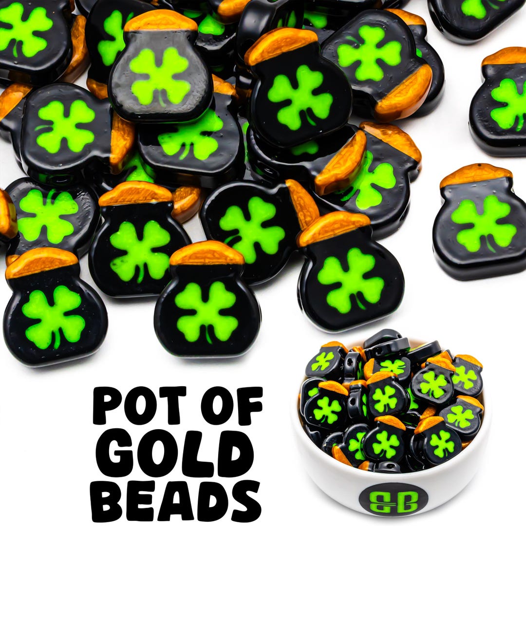 Pot of Gold Kandi Beads | Glossy Plastic Rave Charms - Etsy