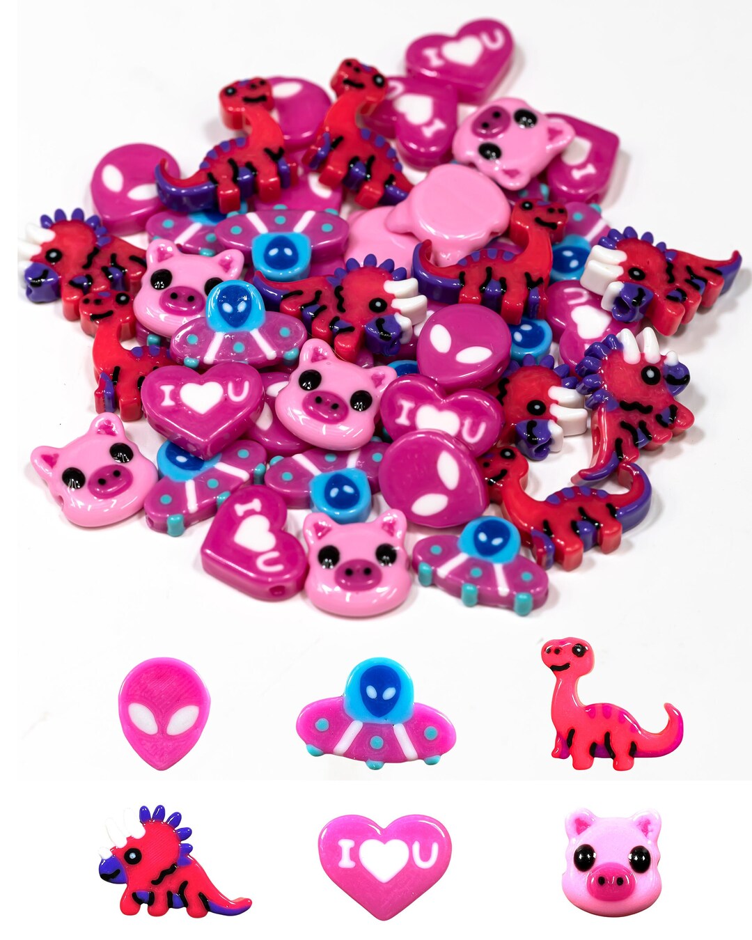 Pink Combo Pack Choose From Variety Pack. 18, 30, 48, or 60 Beads. - Etsy