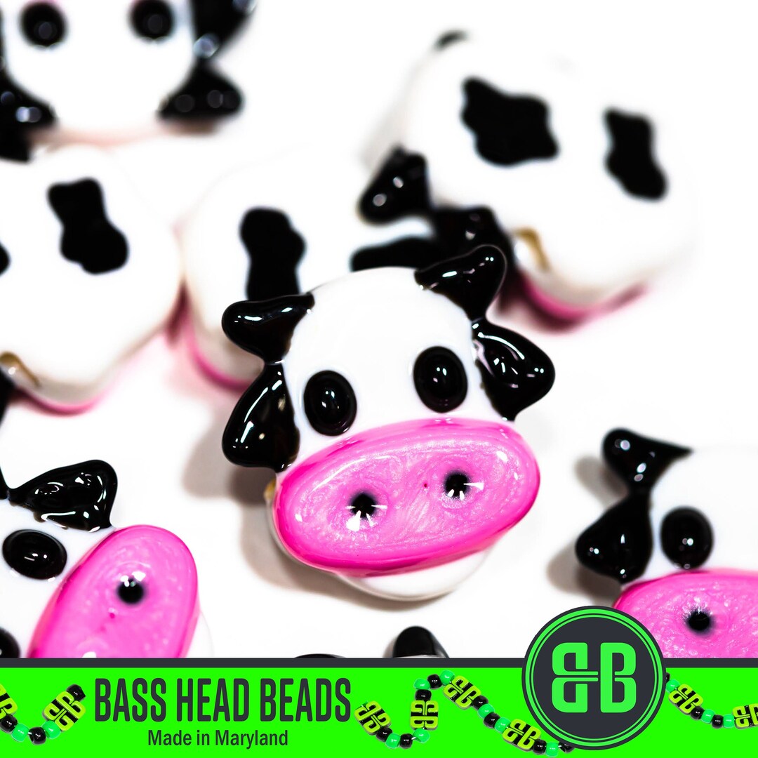 Cow Kandi Beads Packs of 5, 10, 20, 30, or 50 Beads. 3D Printed Music ...