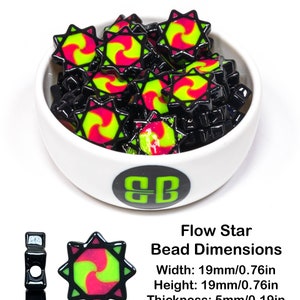 Flowstar Kandi Beads Packs of 4, 12, 24, 36, or 60 Beads. 3D Printed ...