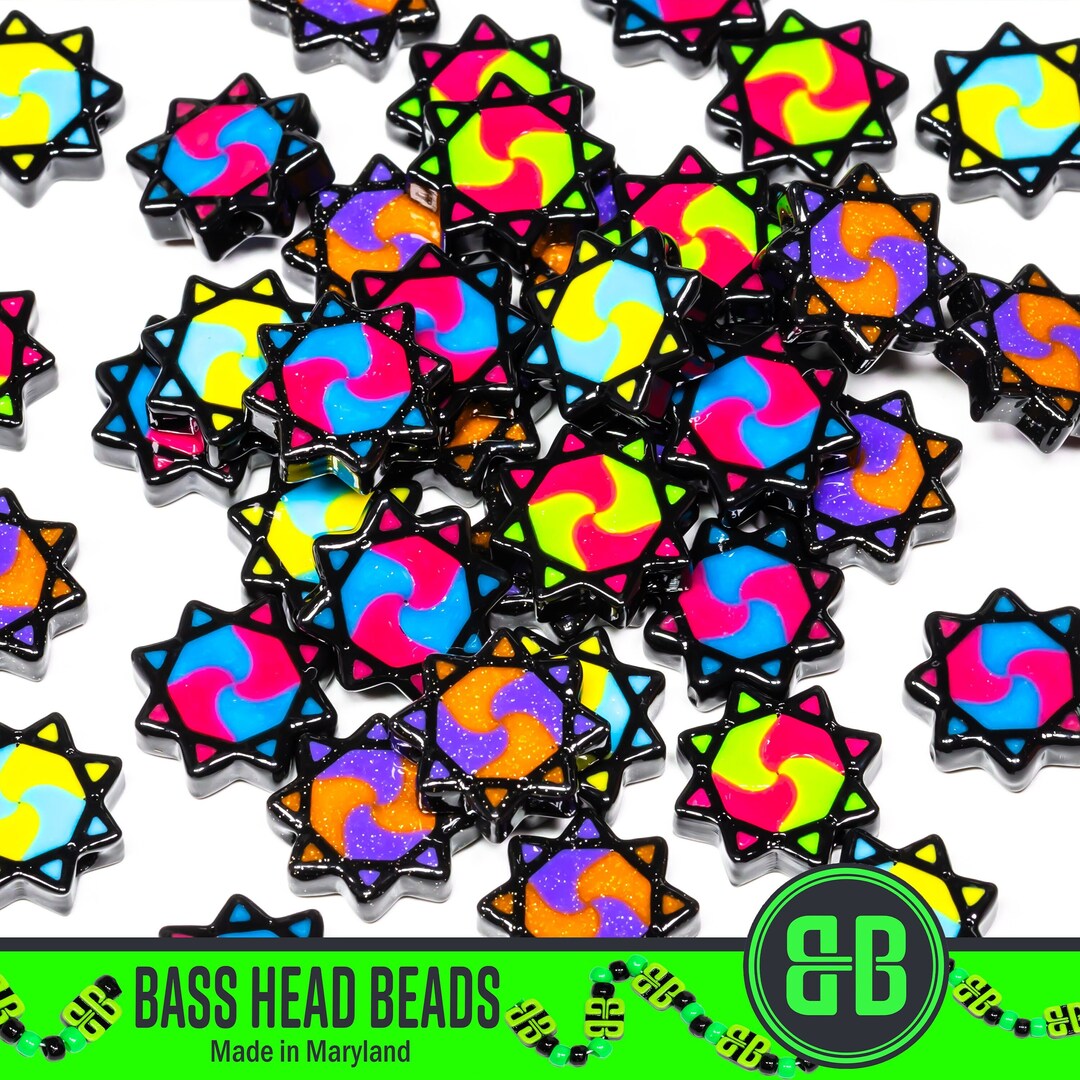 Flowstar Kandi Beads Packs of 4, 12, 24, or 36 Beads. 3D Printed EDM ...