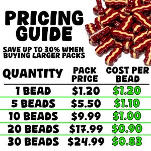 Bacon Kandi Beads | Packs of 5, 10, 20, or 30 Beads. Music Festival ...