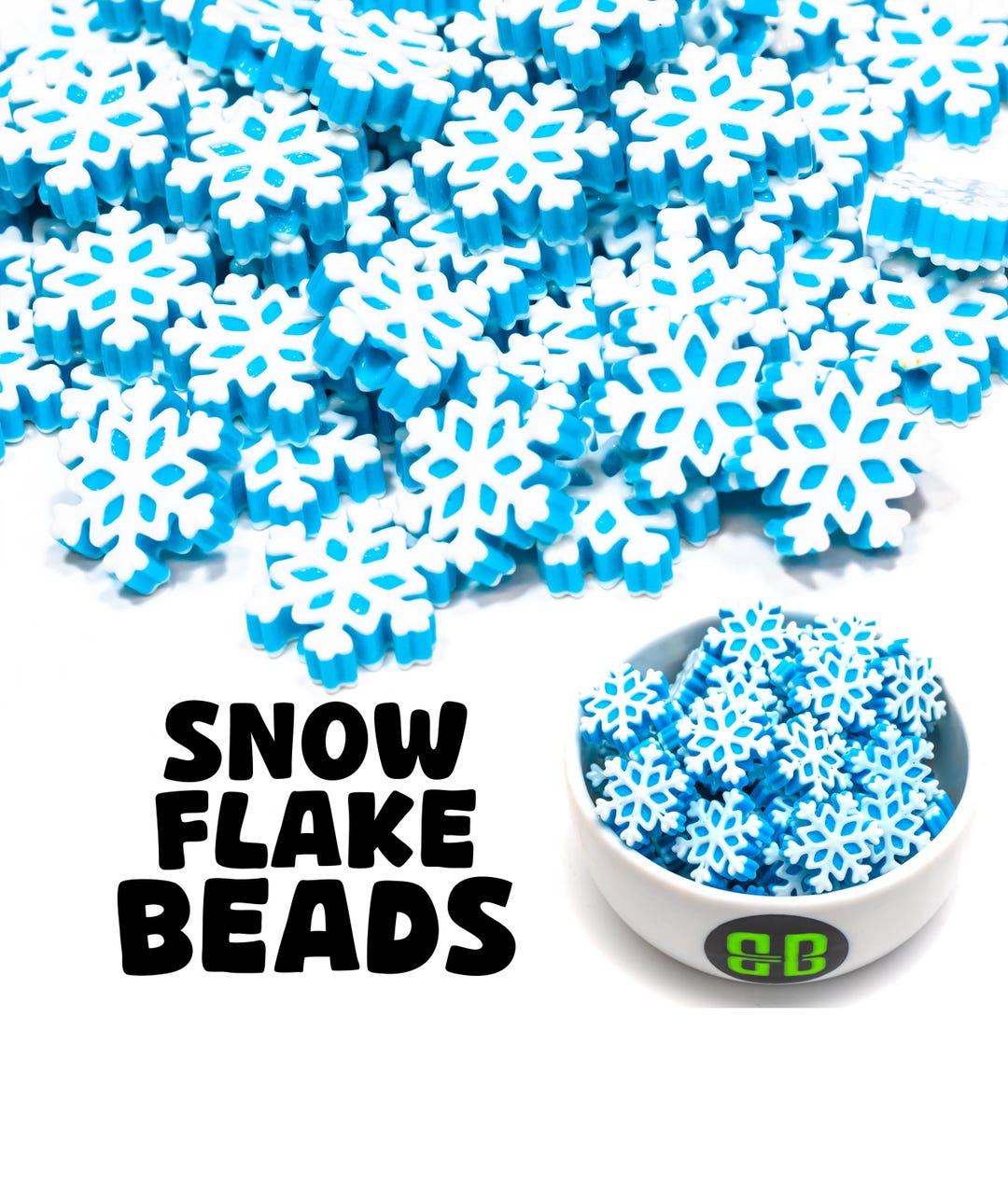 Snowflake Kandi Beads | Glossy Plastic Rave Charms - Etsy