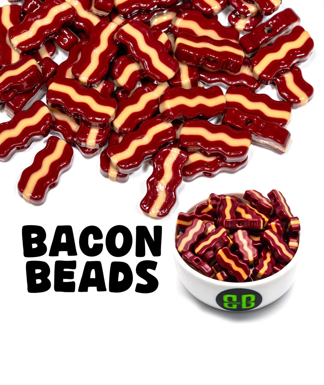 Bacon Kandi Beads | Packs of 5, 10, 20, or 30 Beads. Music Festival ...