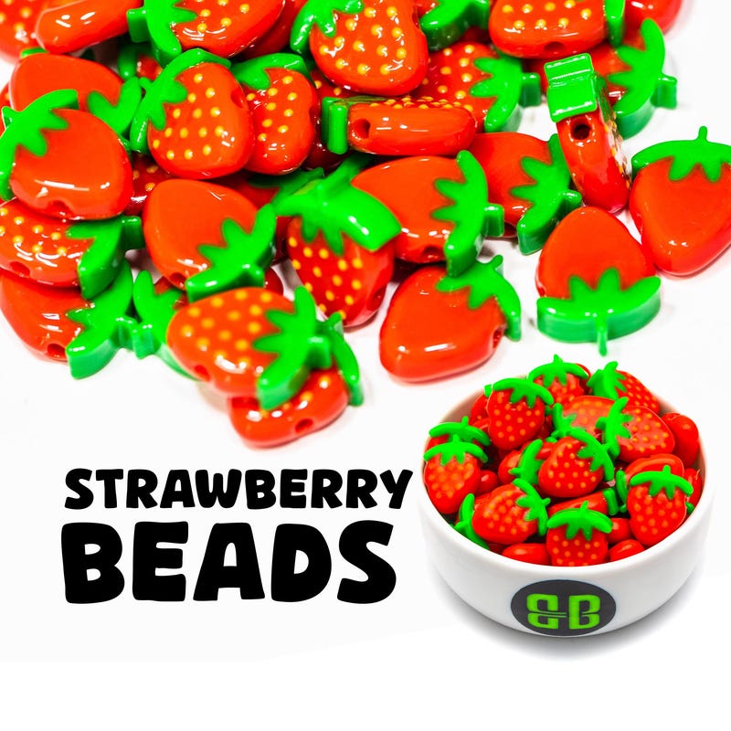 Strawberry Beads - Etsy