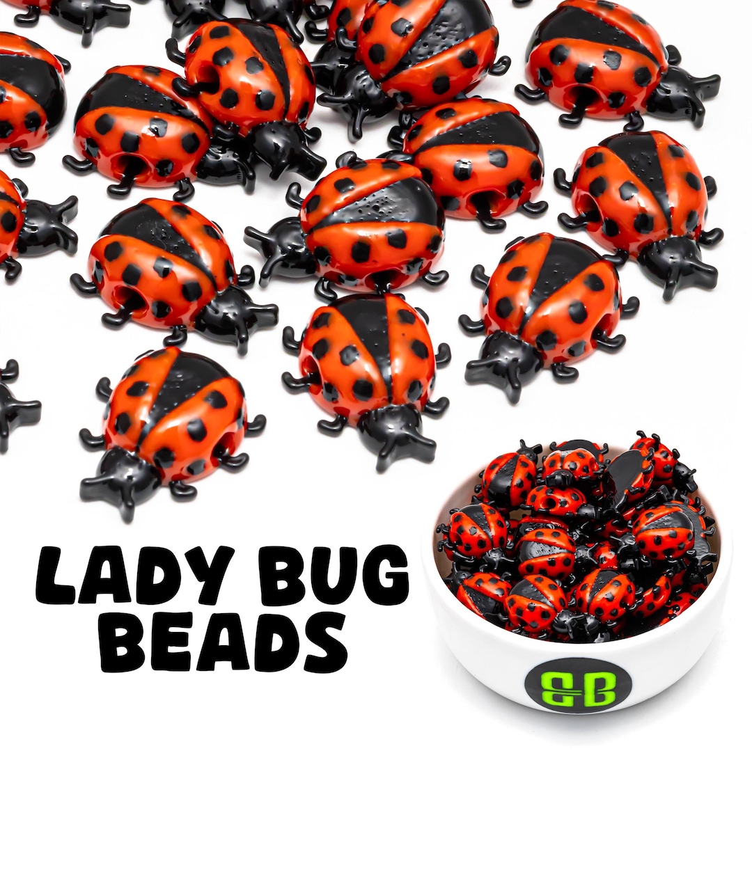 Ladybug Kandi Beads | Glossy Plastic Rave Charms - Etsy