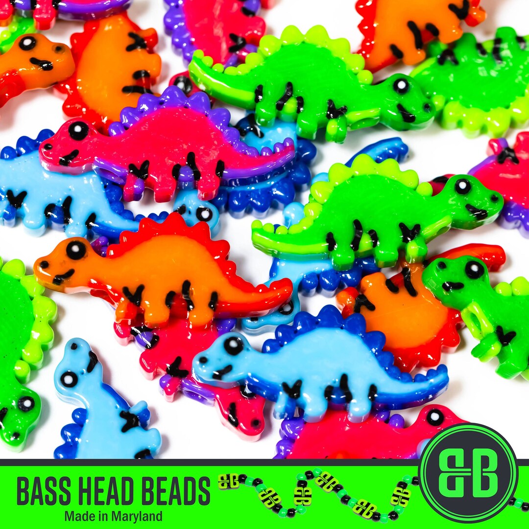 Stegosaurus Dinosaur Kandi Beads Choose From Blue, Green, Orange, Pink ...