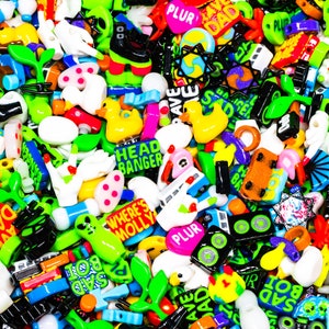 Rave Bead Soup! Mix of Rave Themed Kandi Beads by Weight. Grab Bag of ...