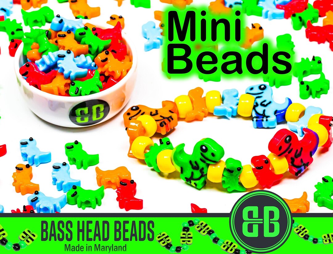 Mini T Rex Kandi Beads | Packs of 8, 12, 24, or 36 Beads. Music ...