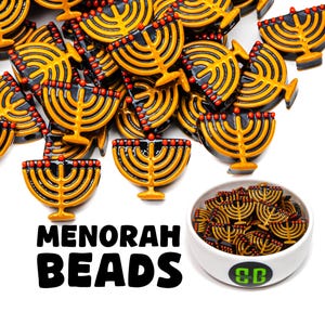 Menorah Kandi Beads | Glossy Plastic Rave Charms - Etsy