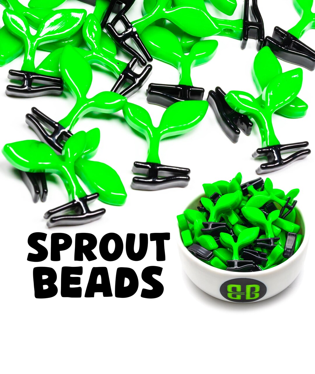 Sprout Clip Kandi Beads | Colorful Plastic Rave Charms - Etsy