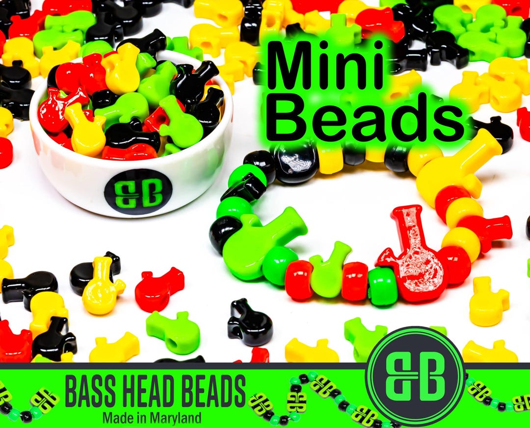 Mini Bong Kandi Beads | Packs of 8, 12, 24, or 36 Beads. Music Festival ...