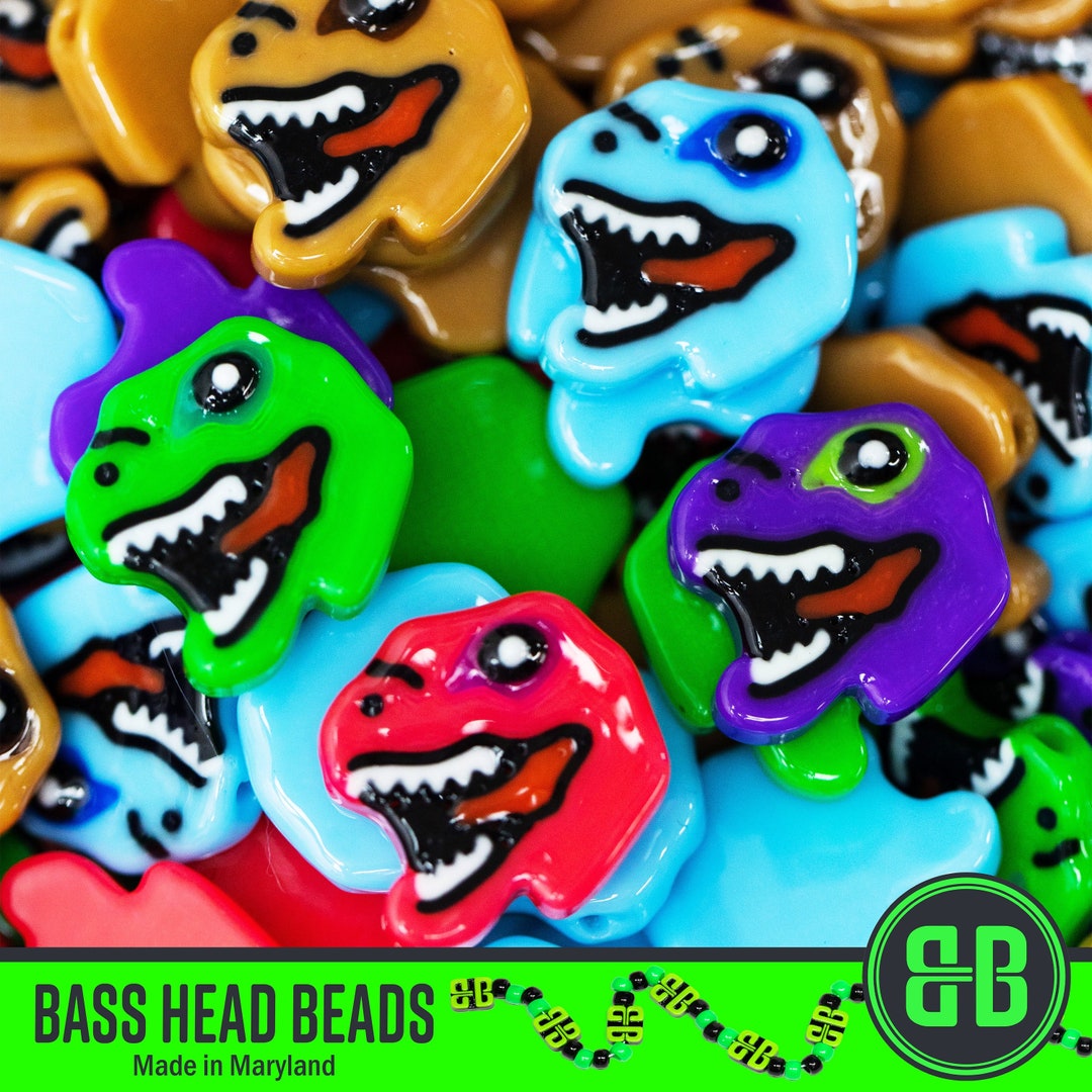 T-rex Dinosaur Kandi Beads Choose From Blue, Pink, Purple, Gold, Green ...