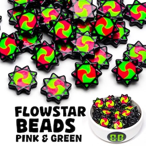 Flowstar Kandi Beads | Packs of 4, 12, 24, or 36 Beads. Rave Charms in ...