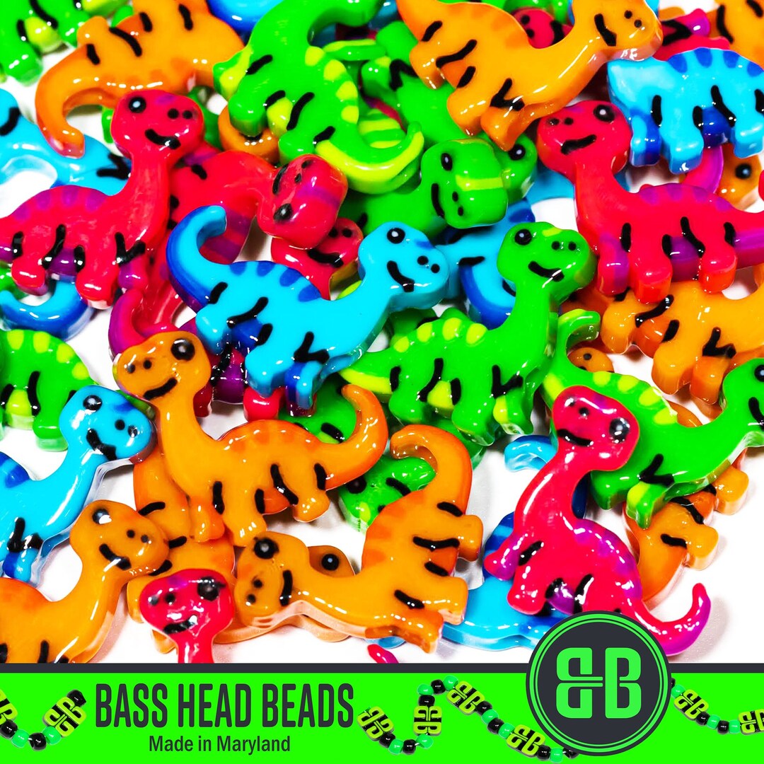 Brontosaurus Dinosaur Kandi Beads Choose From Blue, Green, Orange, Pink ...